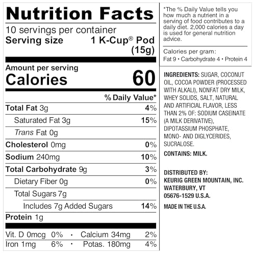 Swiss Miss Peppermint Hot Cocoa, Keurig Single-Serve K-Cup Pods, 10 Count