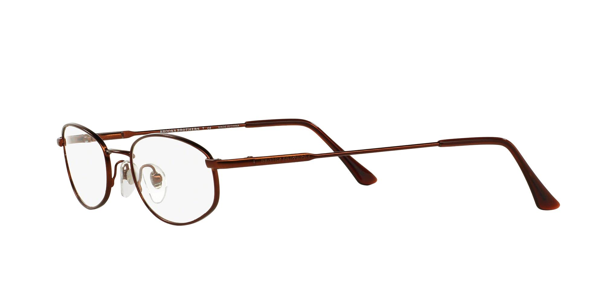 Brooks Brothers Men's BB 491 Oval Prescription Eyewear Frames, Bronze on Black/Demo Lens, 49 mm
