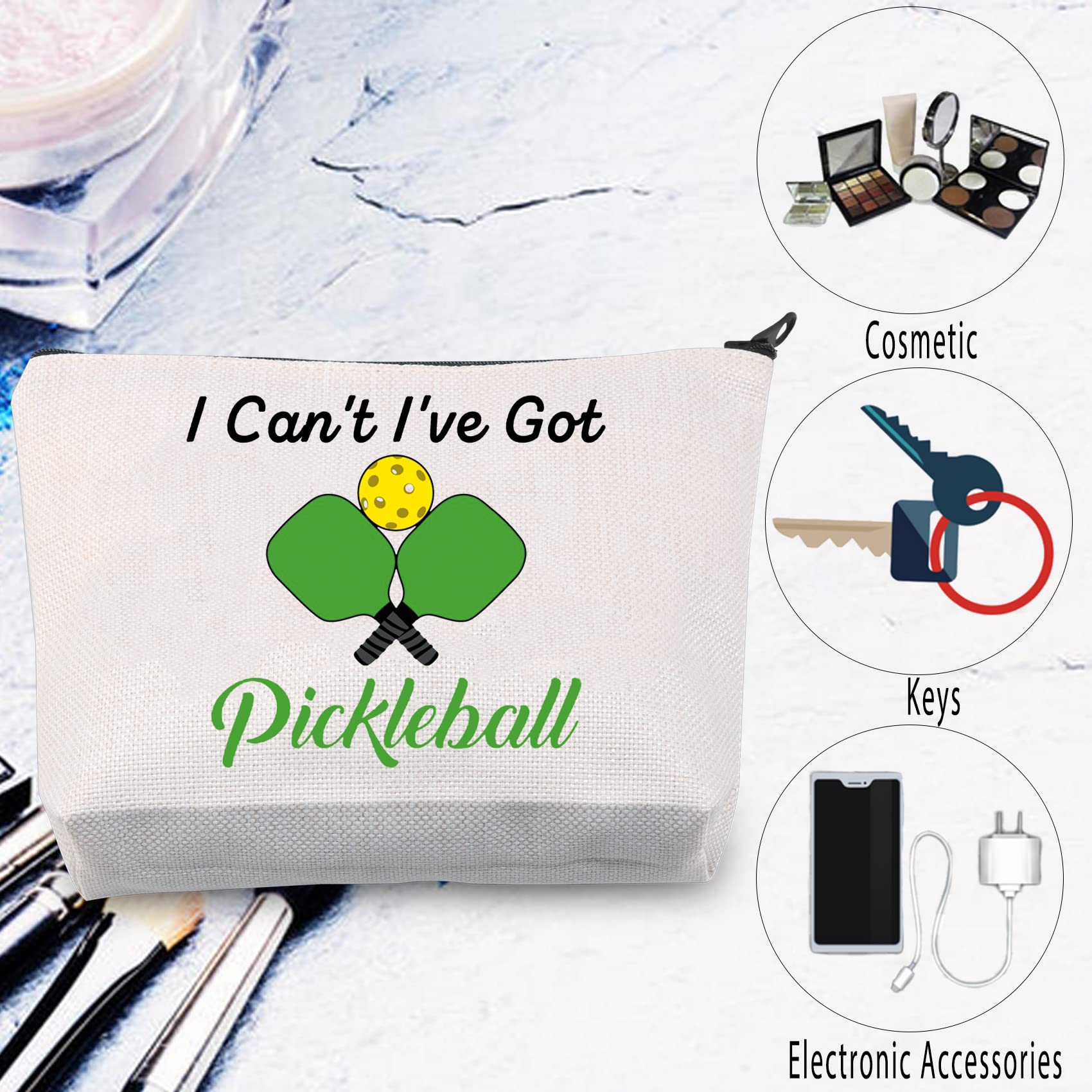 MNIGIU Pickleball Lover Gift Pickleball Player Makeup Bag I Can't I've Got Pickleball Zipper Pouch (Pickleball bag)