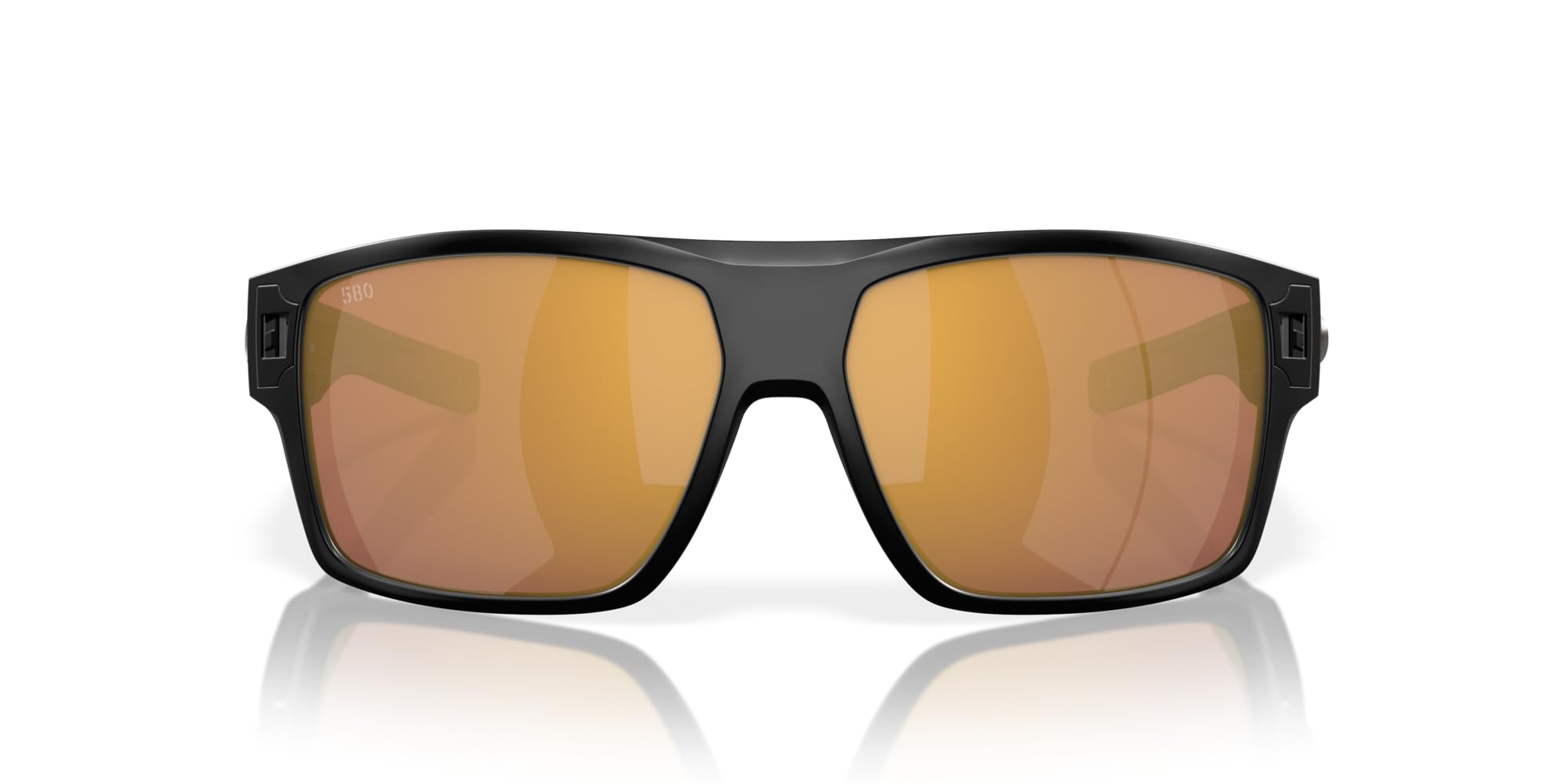 Costa Del Mar Mens Diego Rectangular Sunglasses, Matte USA Grey/Blue Mirrored Polarized-580G, 62 mm