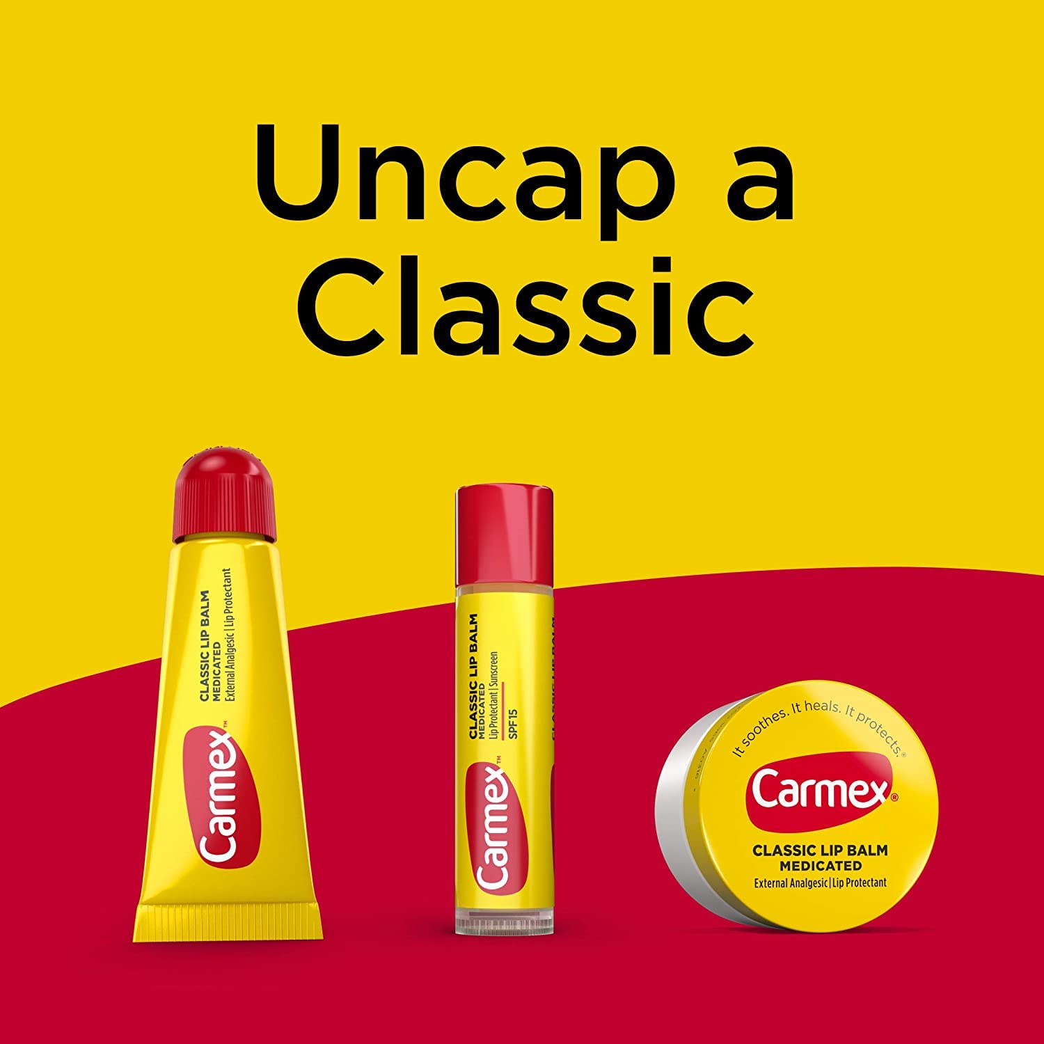 Carmex Medicated Limited Edition Rainbow Lip Balm Jars, Lip Protectant – 0.25 OZ each, 1 pack of 12