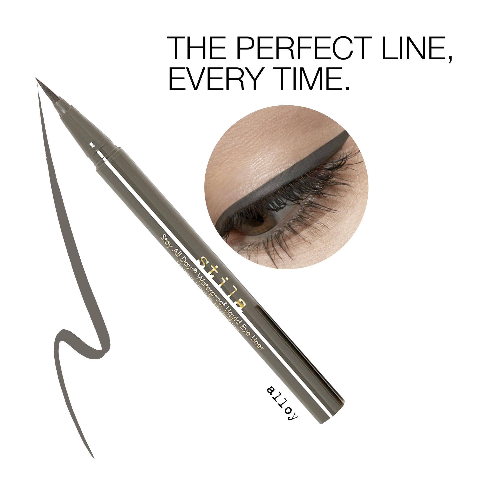 stila Waterproof Liquid Eye Liner, Stay All Day Makeup with Fine Brush Tip | Lasting Satin Finish, Smudge-Proof & Transfer-Resistant