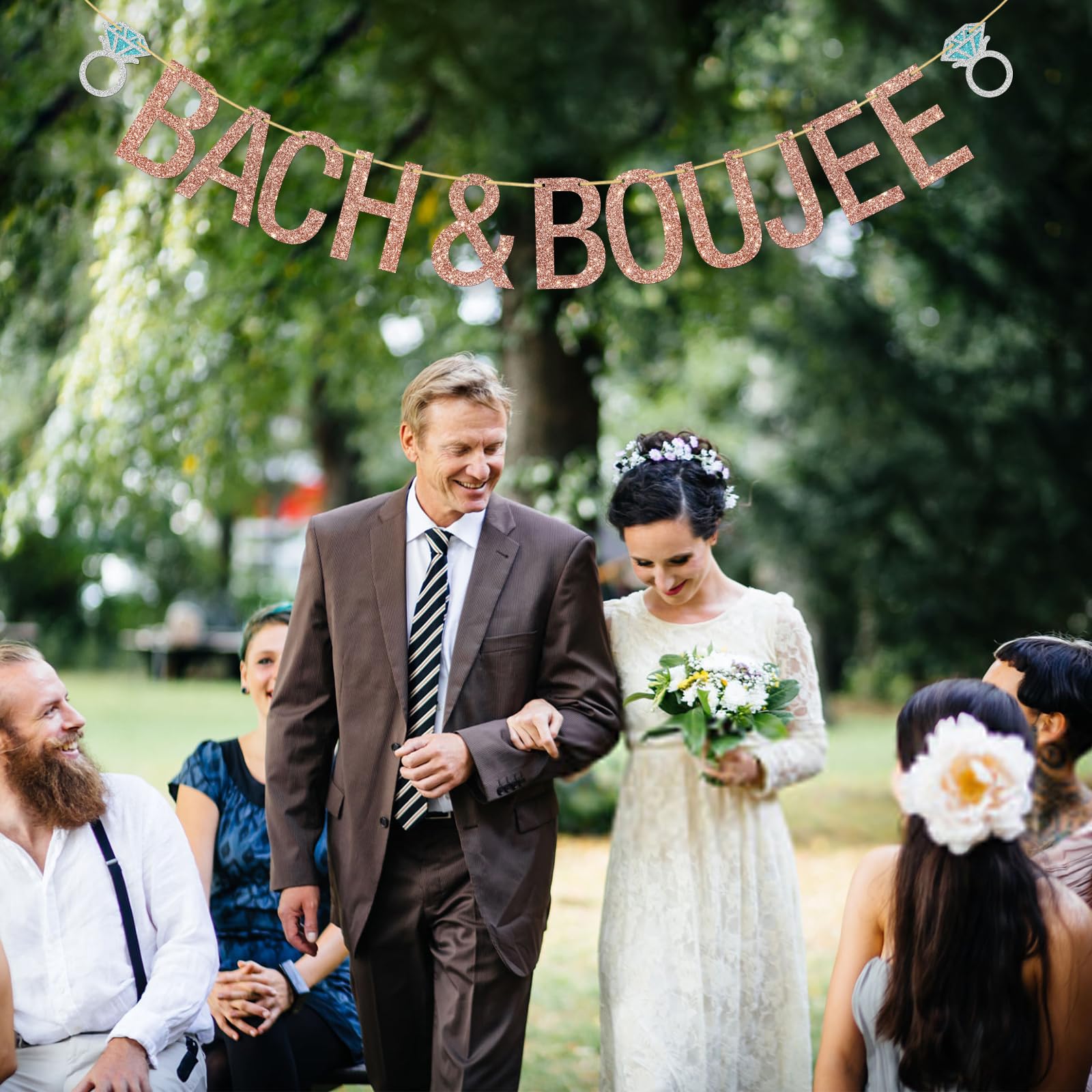 Dalaber Bach & Boujee Banner, Bridal Shower, Bachelorette Party Decorations Supplies, Rose Gold