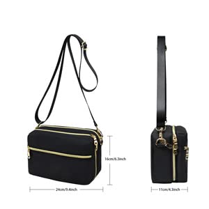 YANAIER Functional Multi Pocket Crossbody Bag for Women Stylish Ladies Shoulder Messenger Bags Purse Burgundy