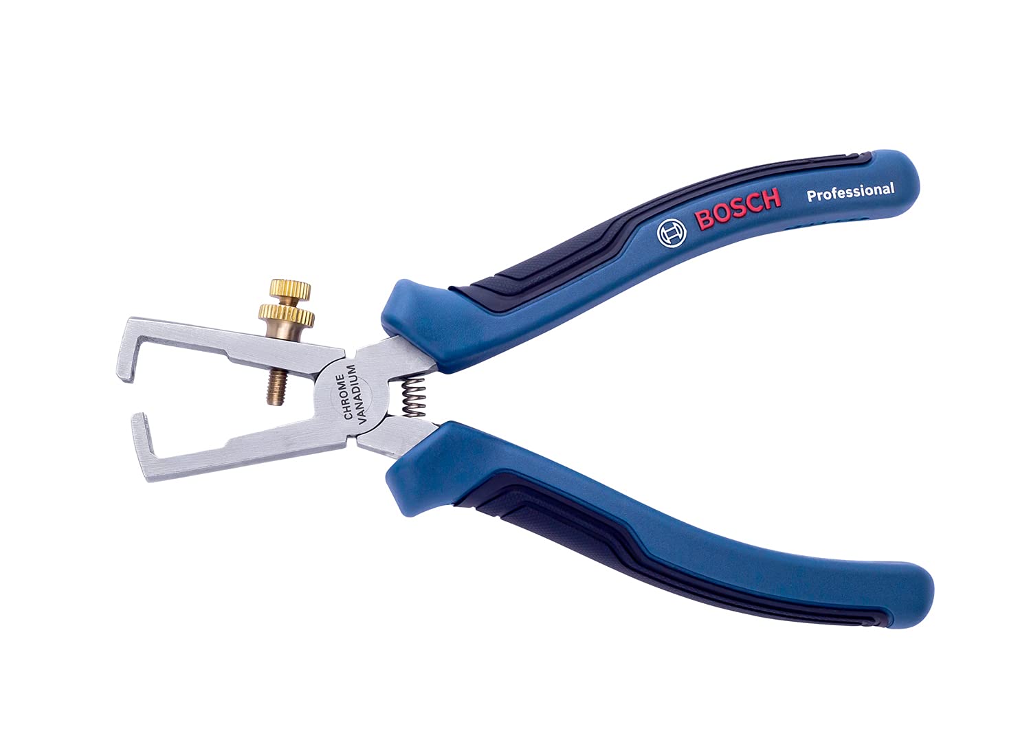 Bosch Professional 1600A01TH8 200mm Needle Nose Pliers (Straight, Chrome Vanadium Steel, Rubberised Grip), Blue