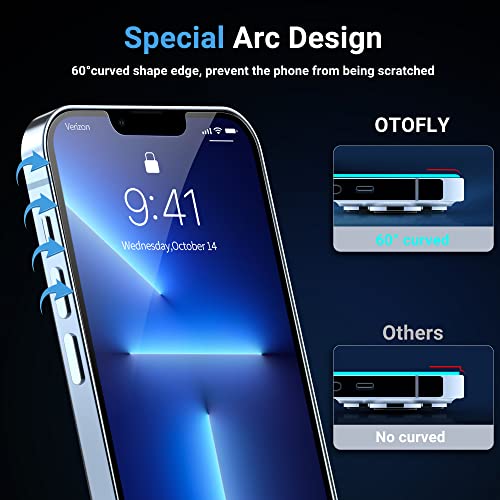 OTOFLY Glass Screen Protector Designed for iPhone 13/iPhone 13 Pro, 2 Pack 6.1 Inch Full Protection Durable Tempered Glass for iPhone 13/ 13 Pro 6.1" with Easy Installation Kit [Anti-Scratch, Anti-Fingerprint, Bubble Free and Case-Friendly]
