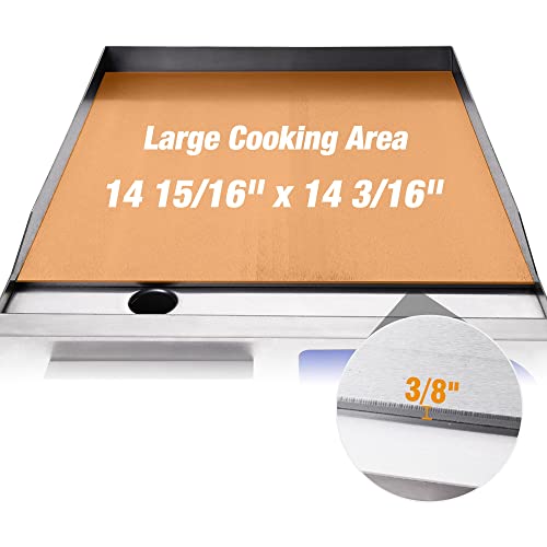 WeChef 14" Electric Countertop Griddle Stainless Steel Adjustable Temp Control Commercial Restaurant Grill 1500W