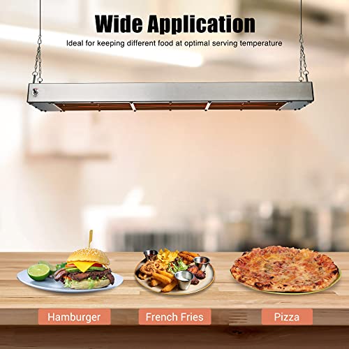 WeChef Electric Strip Heater 2 Pack Portable 36" 1000W Commercial Food Warmer Heating Lamp for Fry Chicken