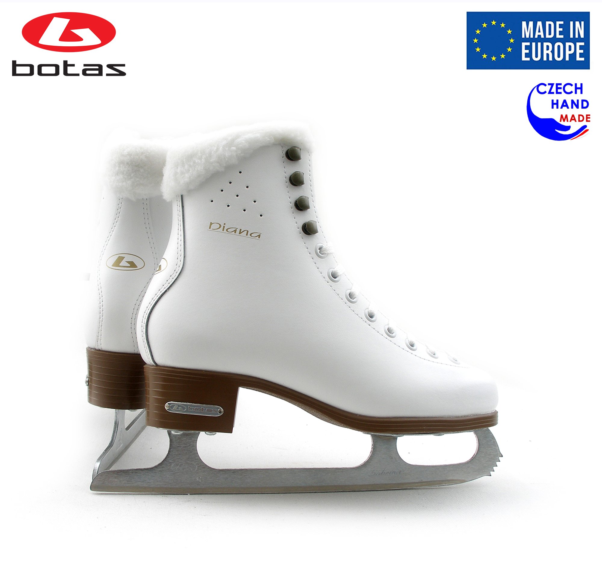 Botas - model: DIANA/Figure Ice Skates for Women, Girls/Color: White, Size: Adult 5.5