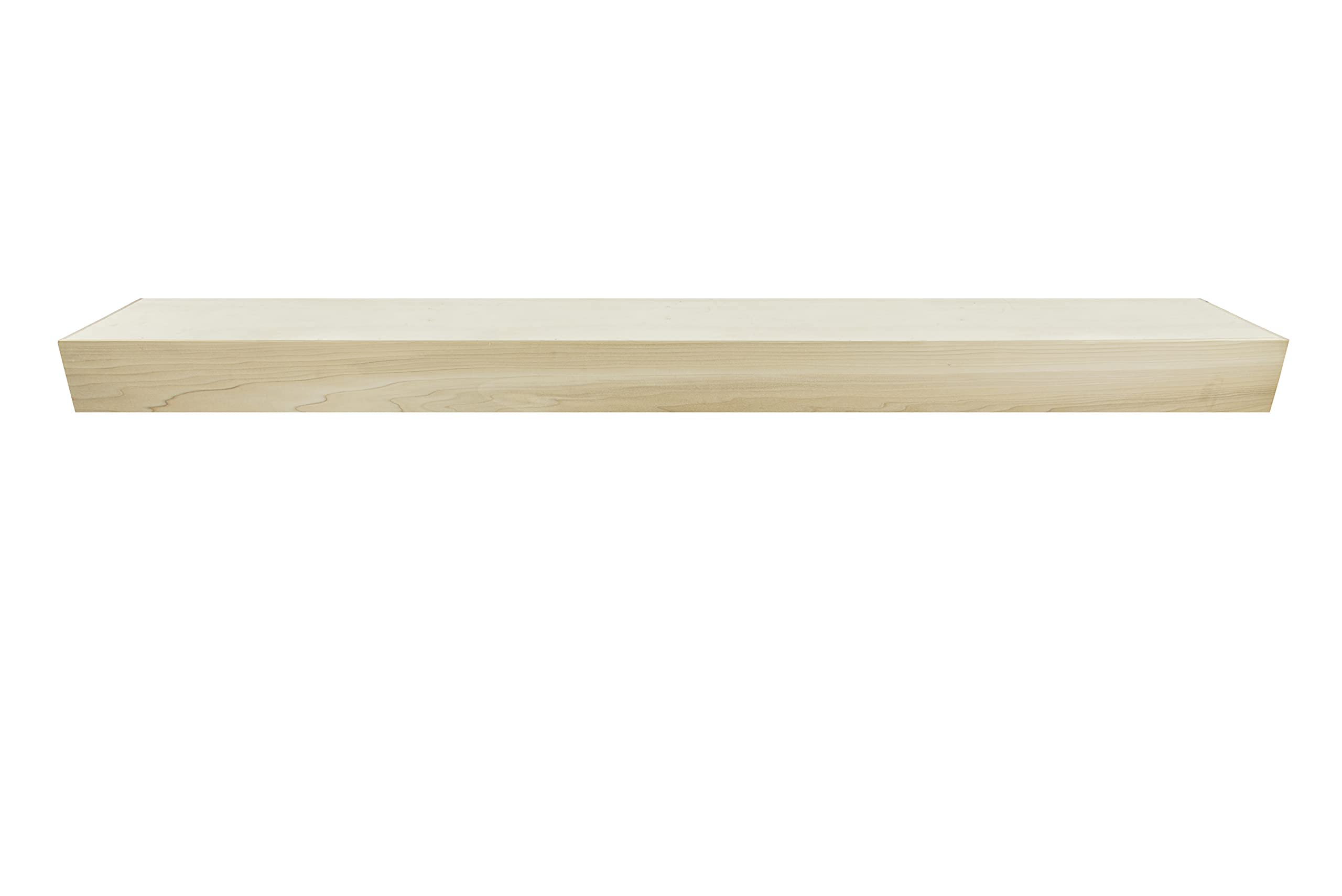 Sams Creek Kellen 48-inch Modern -Styled Mantel Shelf, Unfinished Hardwood, Suitable for Paint, Made in USA