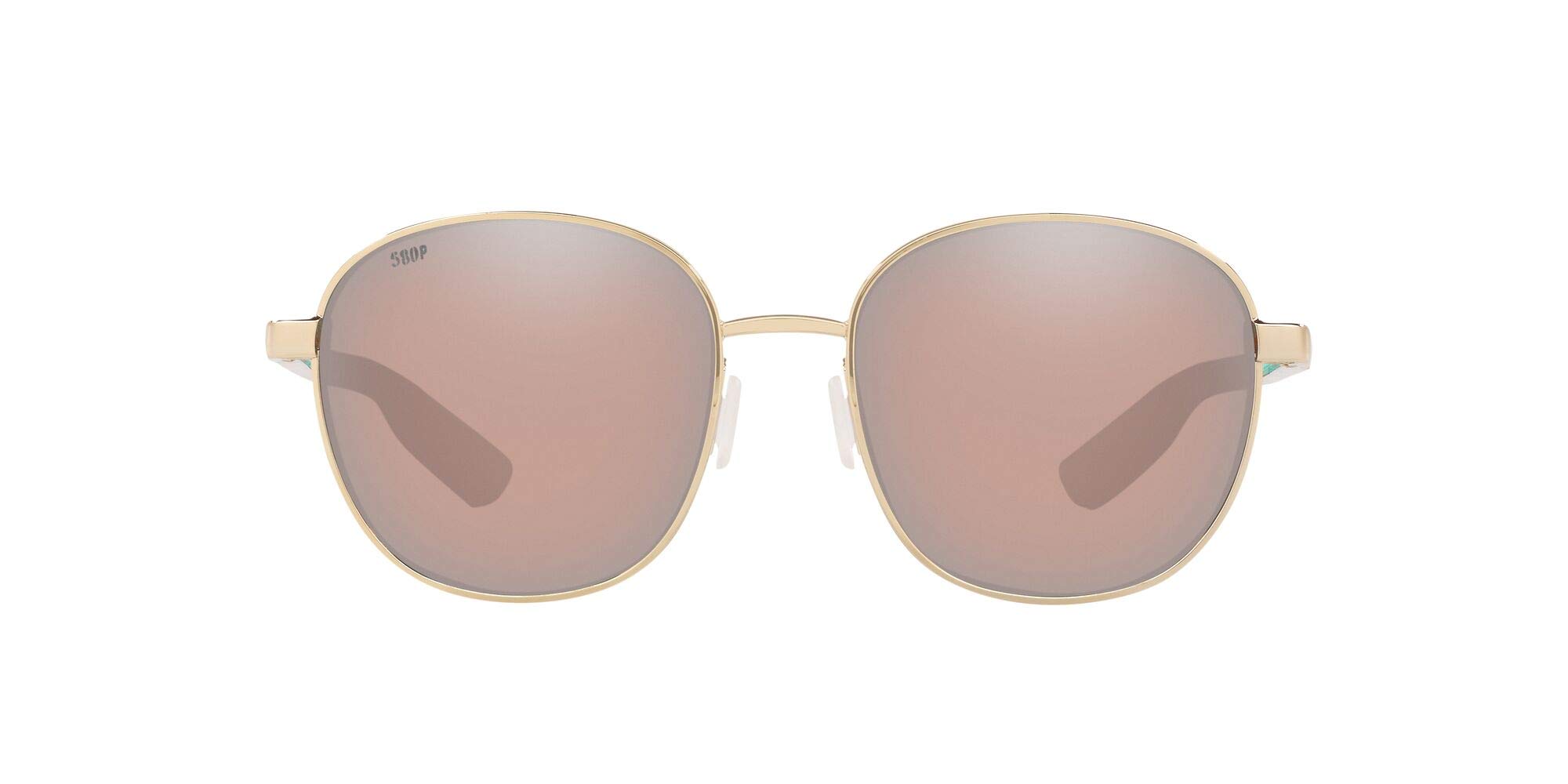 Costa Del Mar Womens Egret Square Sunglasses, Rose Gold/Grey Polarized-580P, 55 mm