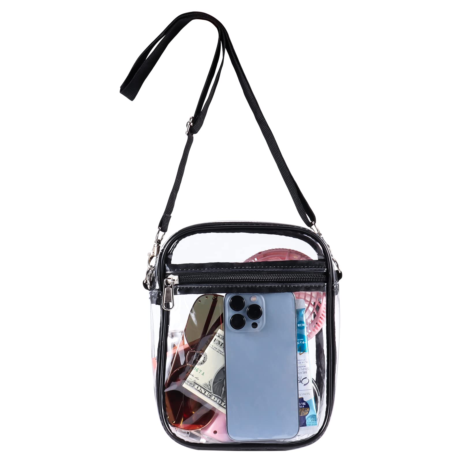 Wreiynn Clear Bag Stadium Approved - Clear Purse Bag with Adjustable Strap, Clear Concert Bag for Women Sports Events