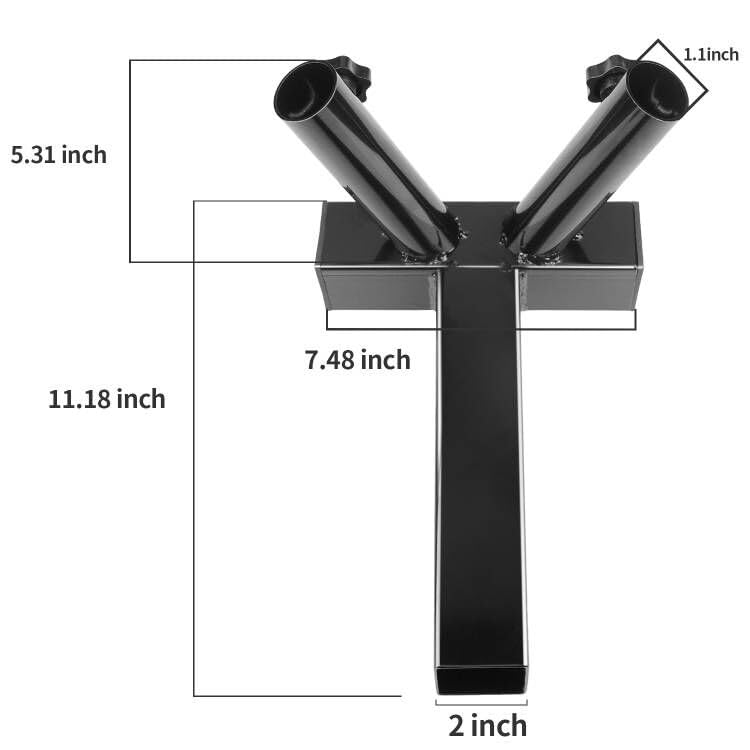 Bolaxin Hitch Mount Flag Pole Holder Universal Flagpole Truck Bracket with Anti-Wobble Screws fit for 2 inches Receiver
