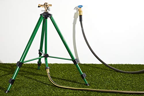 Orbit 58308Z Brass Impact Sprinkler on Tripod Base, Green