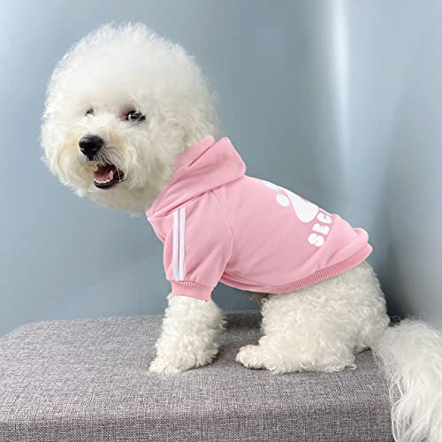 Otunrues Dog Sweater, Classic Dog Clothes Soft Warm Hoodies Sweatshirt Pet Dog Winter Clothes Small Medium Sweaters for Dogs Cats (Pink, L)