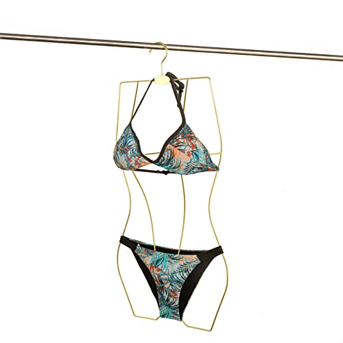 Gold Full Body Shape Metal Wire Swimwear Swimsuit Display Hangers for Dress,Bikini,Lingerie Hangers(10 Pack ,Gold)