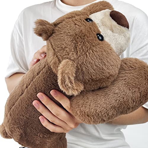 CSVBTRF 3.5 lbs 23" Bear Weighted Stuffed Animal - Hugging Pillow for Kids, Brown Plush Toy(Brown, 23")