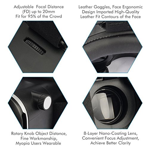 VR Headset Glasses Virtual Reality Mobile Phone 3D Movies for iPhone 6s/6 plus/6/5s/5c/5 Samsung Galaxy s5/s6/note4/note5 and Other 4.7"-6.0" Cellphones