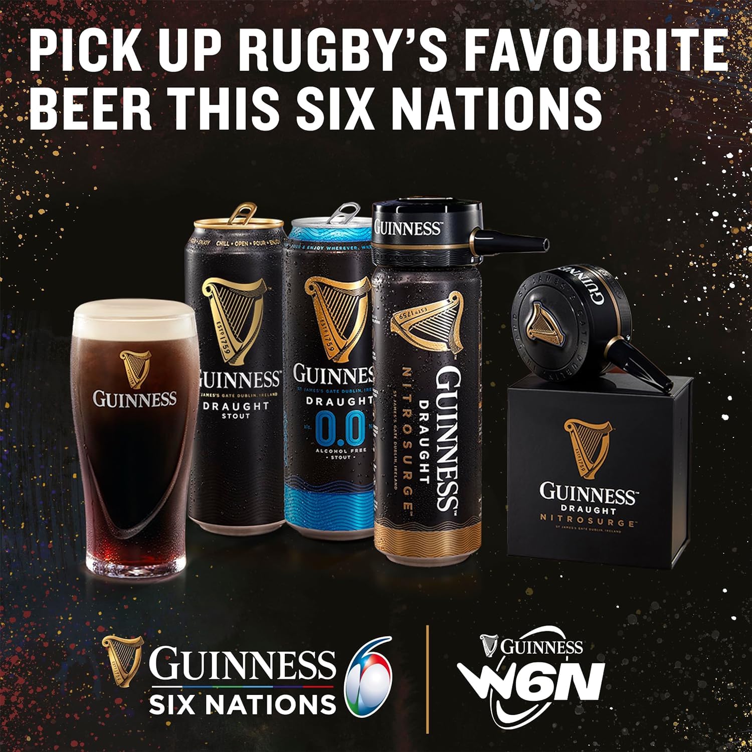 Guinness Nitrosurge Device With 20oz Gravity Pint Glass Giftset, Stout Beer, Perfect Pub Pour At Home Gift, Rechargeable Nitro Surge Guinness Device