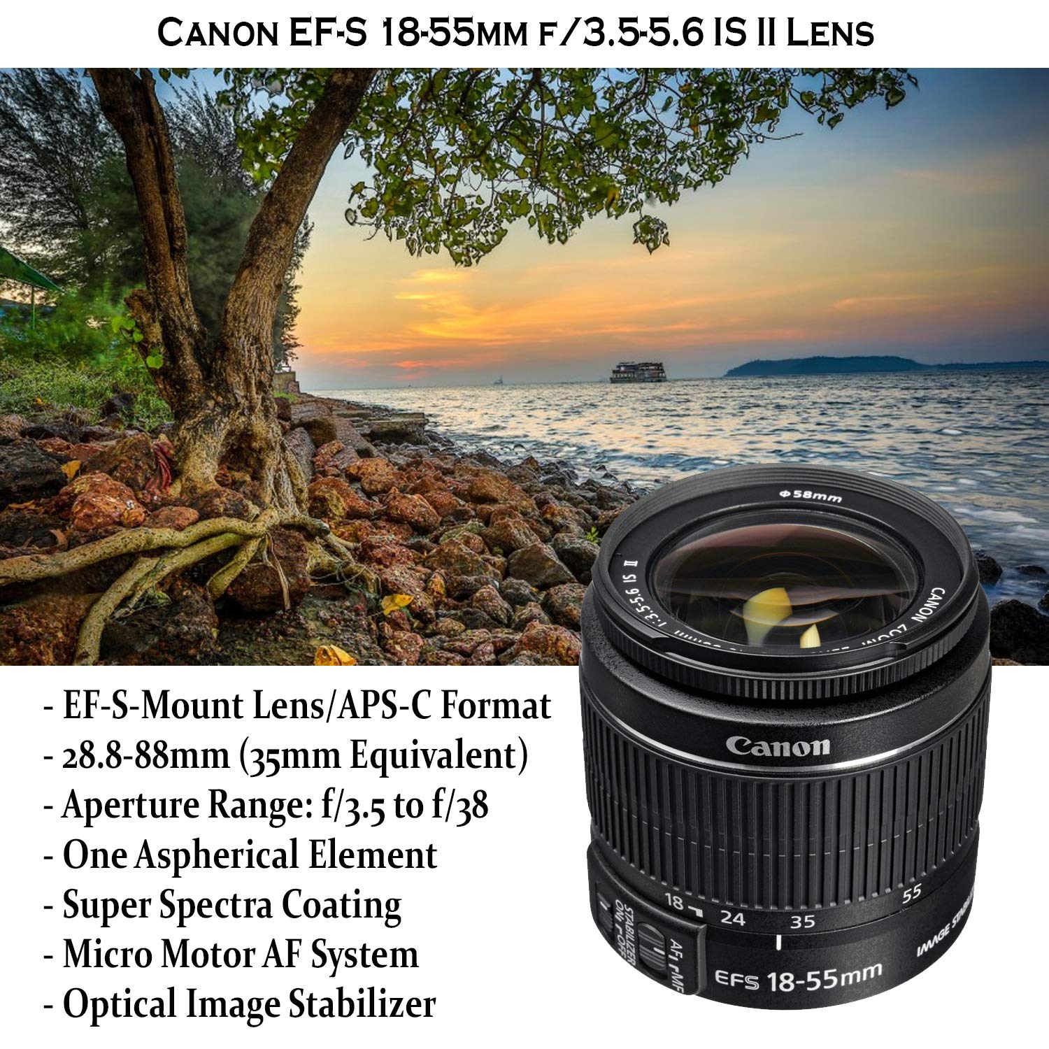 Canon EOS Rebel T7 Camera w/Canon EF-S 18-55mm is II Lens & 75-300mm f/4-5.6 III Lens + 32GB Sandisk Memory + Canon Case + High Speed Slave Flash + Accessory Bundle