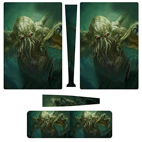 Cthulhu Monster Full Protective Skin Cover Design Wrap Decal Sticker Compatible with PS5 Digital Edition Console and Controller