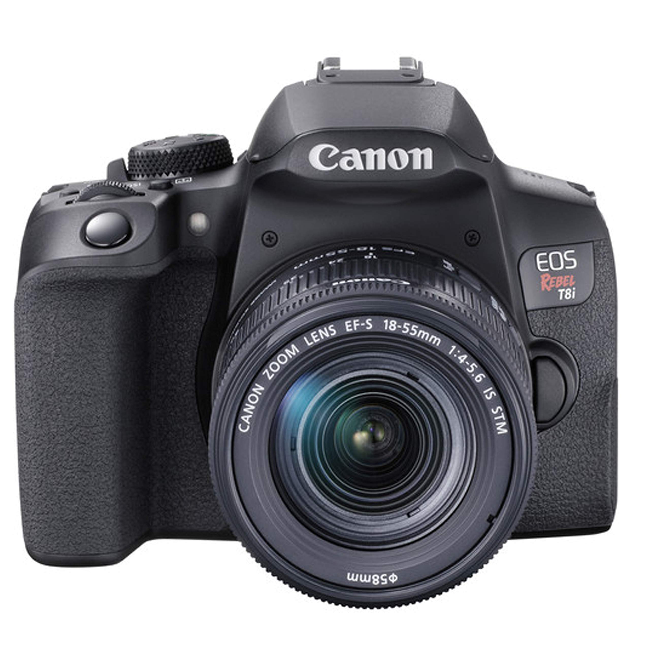 Canon EOS Rebel T8i DSLR Camera w/EF-S 18-55mm F/4-5.6 STM Zoom Lens + 128GB Memory + Case + Tripod + Filters (36pc Bundle) (Renewed)