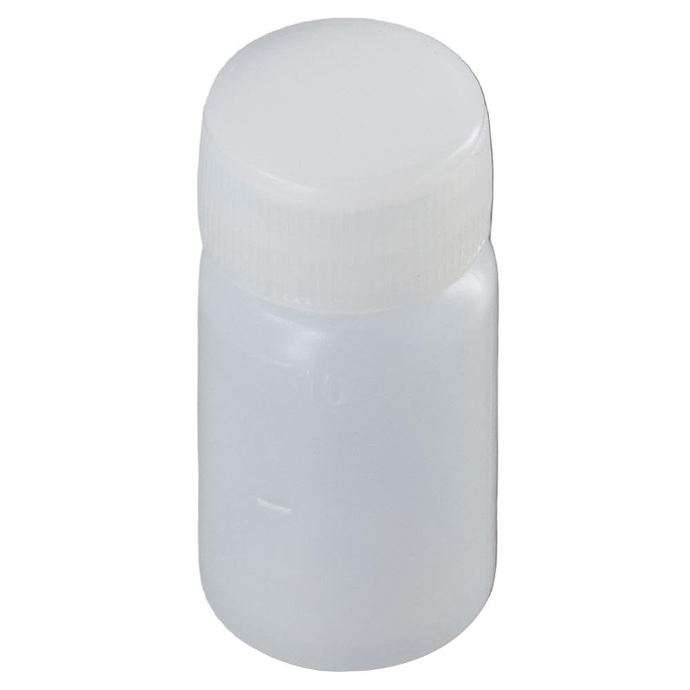 FEIYING 100pcs 10ml Plastic Travel Empty Small Mouth Graduated Lab Chemical Container Reagent Bottle, Sample Bottles Sealing Bottles Liquid Medicine Bottles with Caps