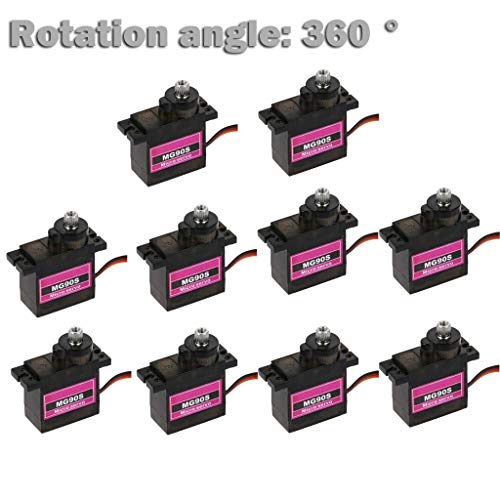 Nebwe Drone Accessories Rc Tools Rc Accessories and Parts 10PCs MG90S Micro Metal Gear 9g Servo for RC Plane Helicopter Boat Car 360° Drone Parts Drone Tool Kit