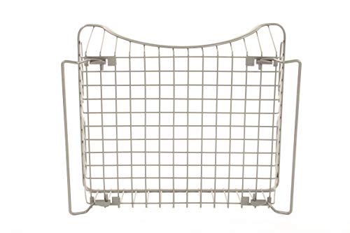 Spectrum Diversified Ashley Stackable Tray, Wire Basket with Raised Feet and Looped Handles Modular Stacking Bin System for Kitchen Countertop & Desk Organization, Satin Nickel