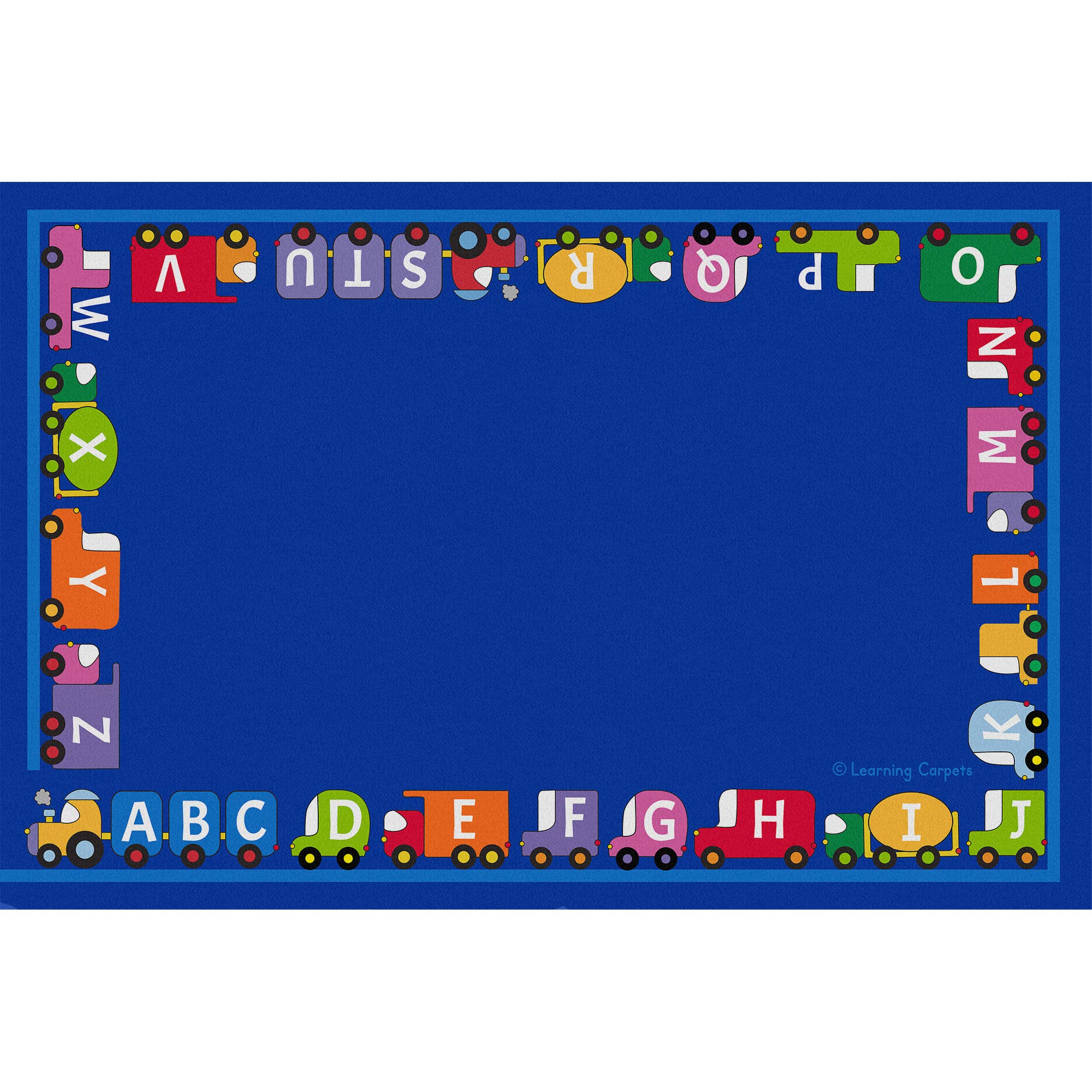 Children's Factory Learning Carpets MyValue 108"x72" Caravan of Cars Rectangular Alphabet Rug, Preschool Kids/Baby ABC Carpet, Daycare Furniture & Playroom Décor, multi (LC7006)