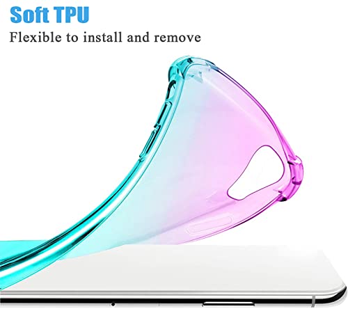 OEURVQO for LG V60 ThinQ 5G Case Clear Cute Gradient Colorful Design Slim Phone Case Soft TPU Cover Shockproof Bumper Anti-Scratch Protective for LG V60 ThinQ (Pink Green)