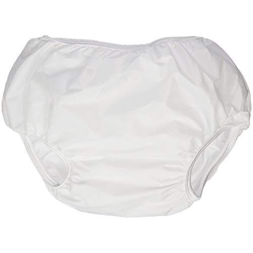 Dappi 12 Pairs Waterproof 100% Nylon Diaper Pants, White, Medium