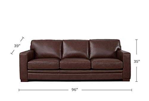 Hydeline Dillon Top Grain Leather Sofa and Chair Set, Brown