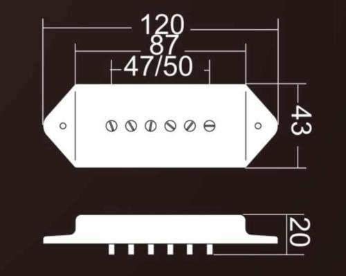 KAISH Black P90 High Power Sound Dogear Type BRIDGE Pickup Soapbar Guitar Pickups