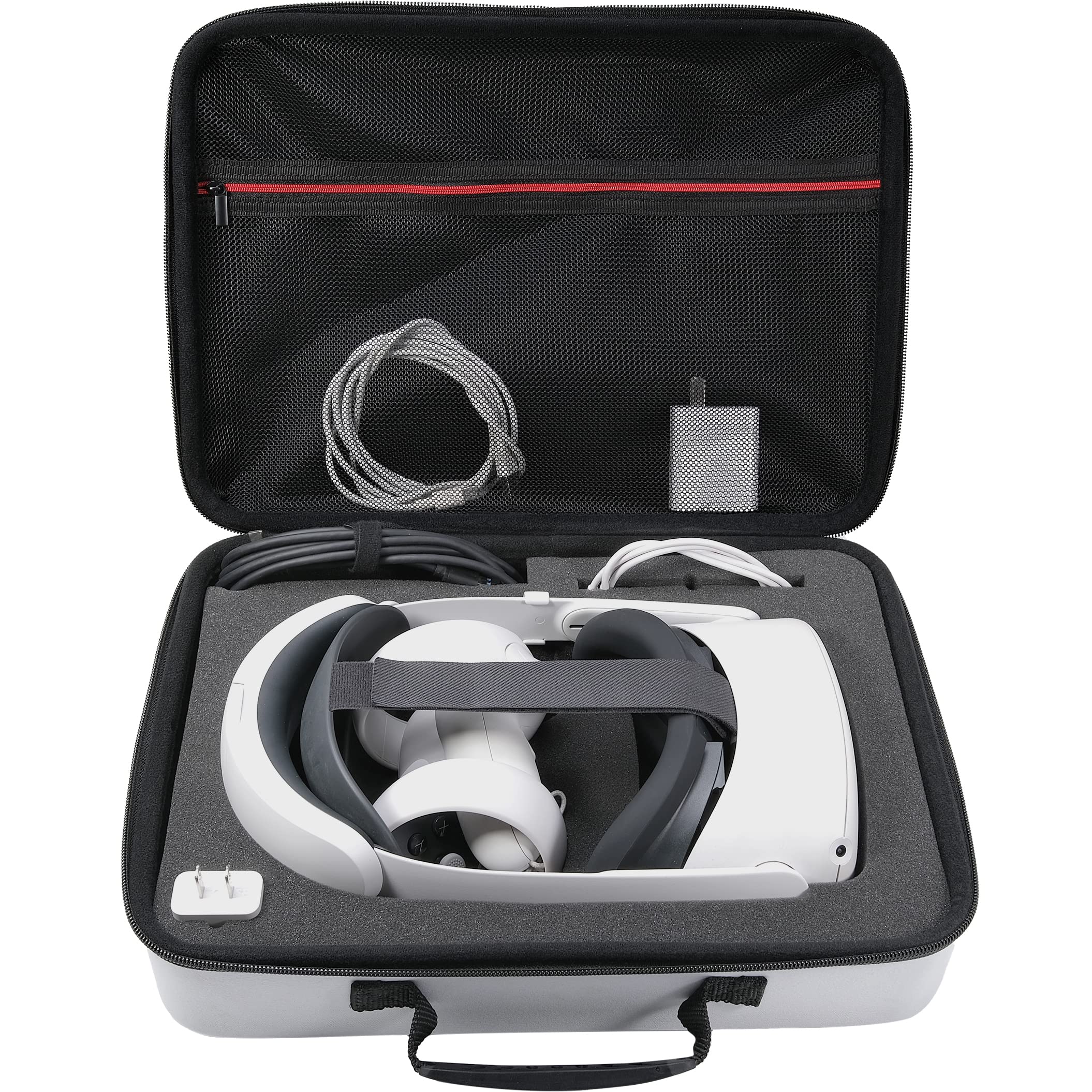 Carry case for Oculus Quest 2 VR Headset Elite Carrying case, Safe Padded Home/Travel Storage Bag Bag for Charger, Cable and Accessories with Foam Insert(Gray)