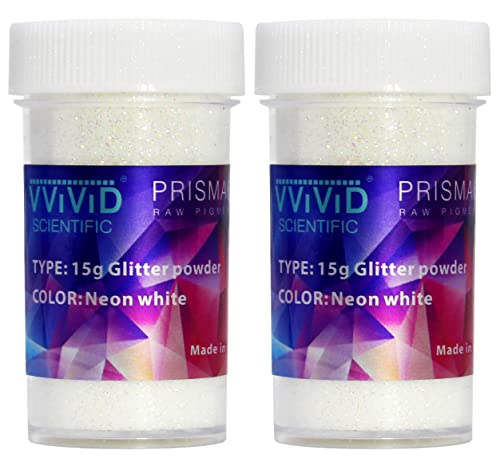 VViViD Prisma65 Glitter Neon White Pigment Powder 15g 2-Pack