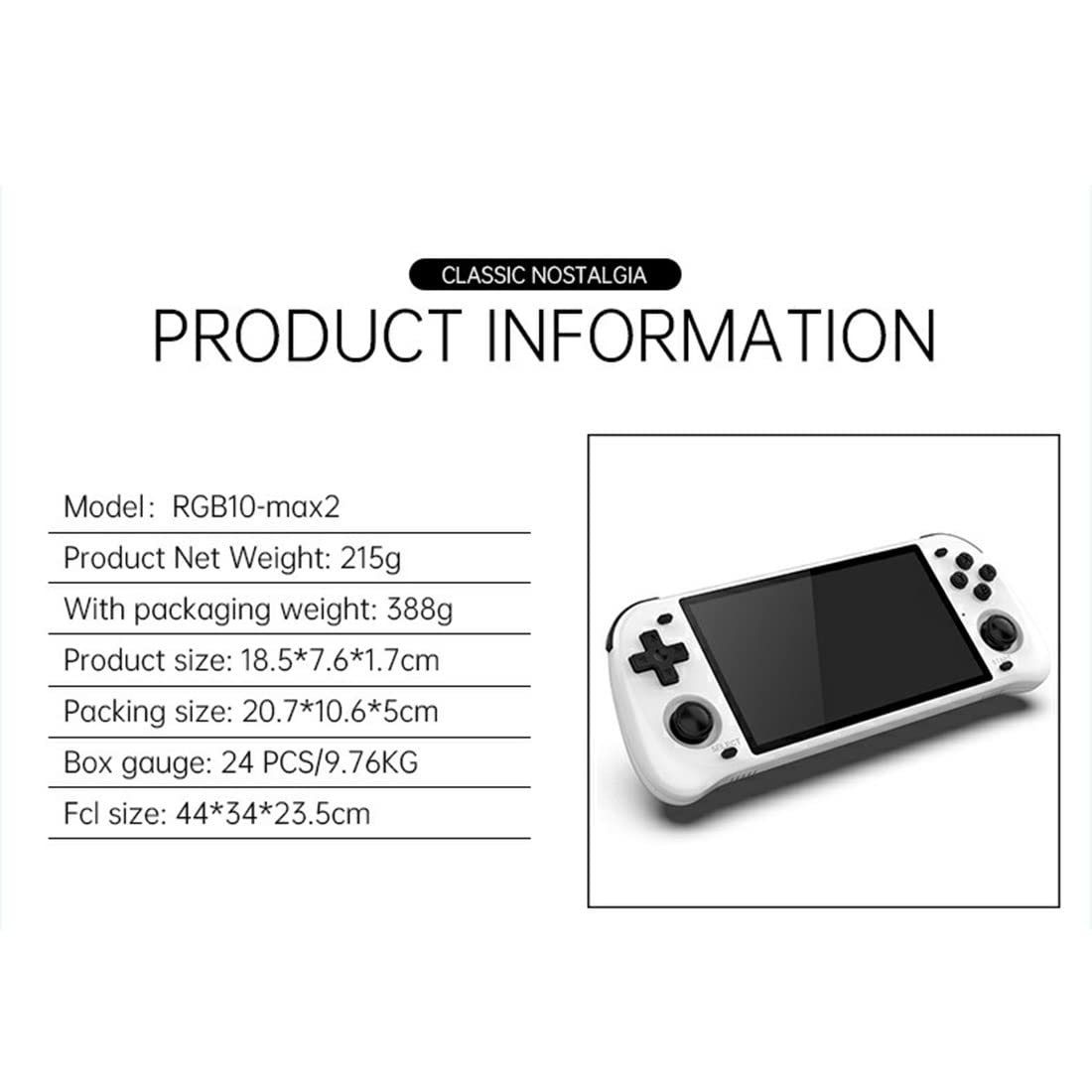 XSHION POWKIDDY RGB10MAXⅡ Handheld Game Console with 17000 Games 128G TF Card, 5 Inch Video Game Console