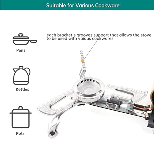 BRS Portable Butane Stove Foldable Camping Home Gas Burner with Carrying Bag (BRS-99) (Khaki)