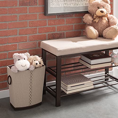 Organize It All Multi-Purpose Basket | Dimensions: 8" x 13.5" x 12" | Open Top | Great Storage | Home Organization | Handles for Easy Movement | Great for Office | Living Room | Beige