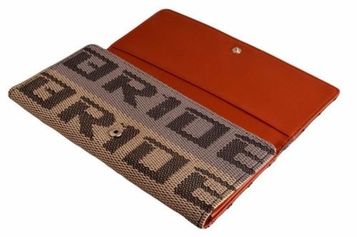 JDM WOMENS BRIDE RACING FABRIC TRIFOLD BROWN WALLET LEATHER GRADATION FEMALE+Key