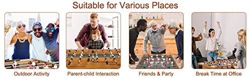 ZLLD 48in Football Table with Plastic Cup Holder, Arcade Table Soccer for Home, Game Room(Log Color)