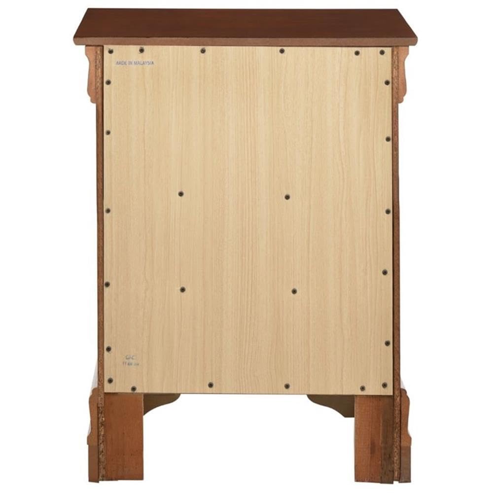 Glory Furniture Louis Phillipe 3 Drawer Nightstand in Cherry