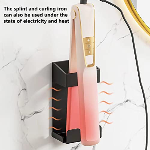 OHEPFD Metal Curling Iron Holder Stainless Steel Metal Hair Tool Holder Ironing Board Hanger Wall Mount Shelves Holder Bathroom Shelf Rack
