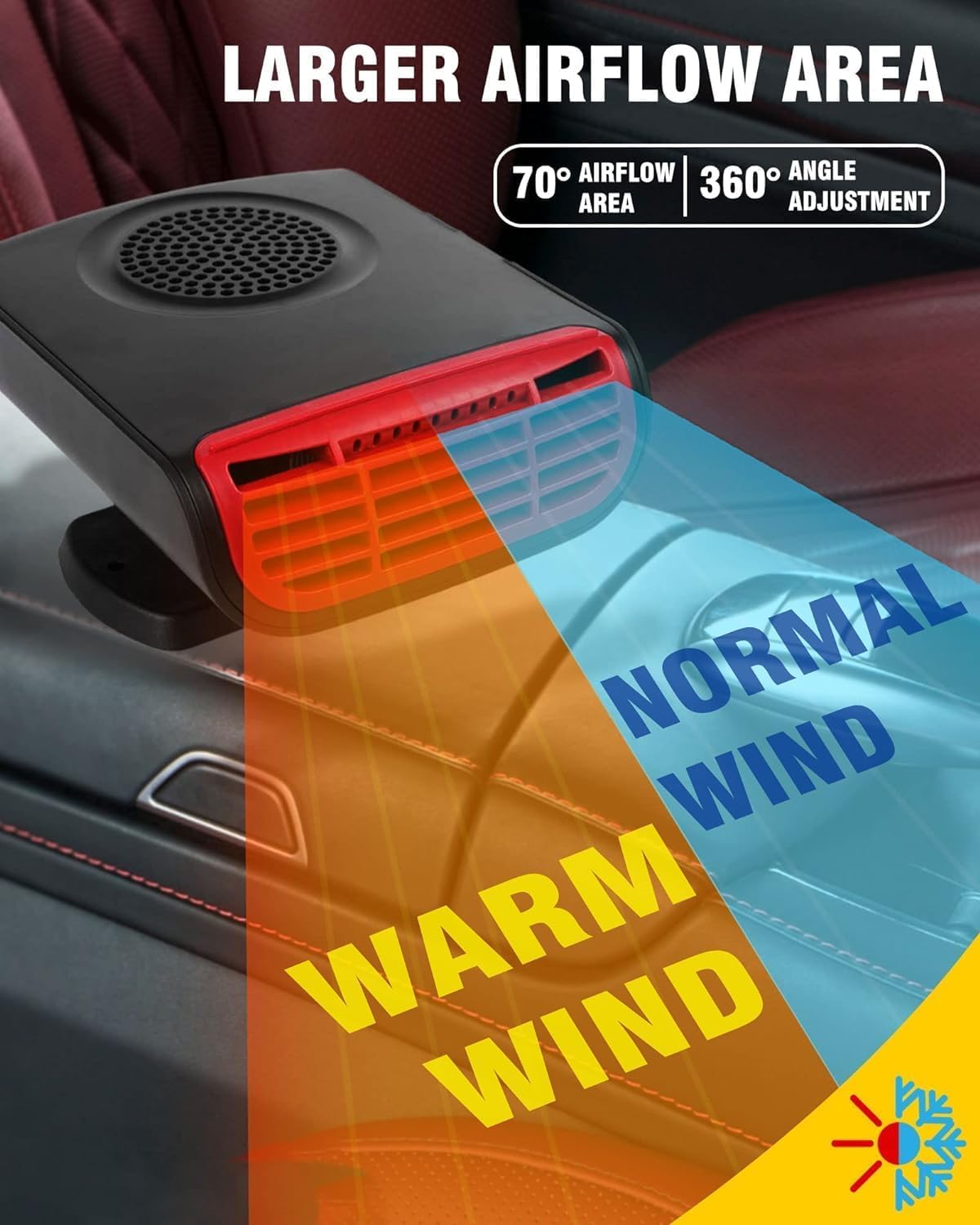 Car Heater, 12V Portable Car Heater, Portable Car Heater That Plugs into Cigarette Lighter for Car