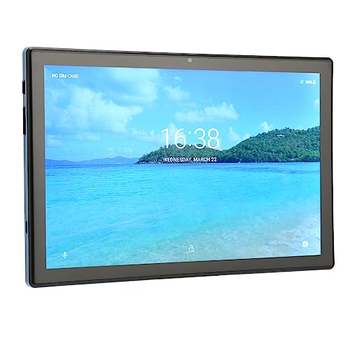 DAUZ FHD Tablet, 10.1 Inch Tablet 5.0 2 in 1 8MP Front 16MP Rear with Keyboard for Home (US Plug)