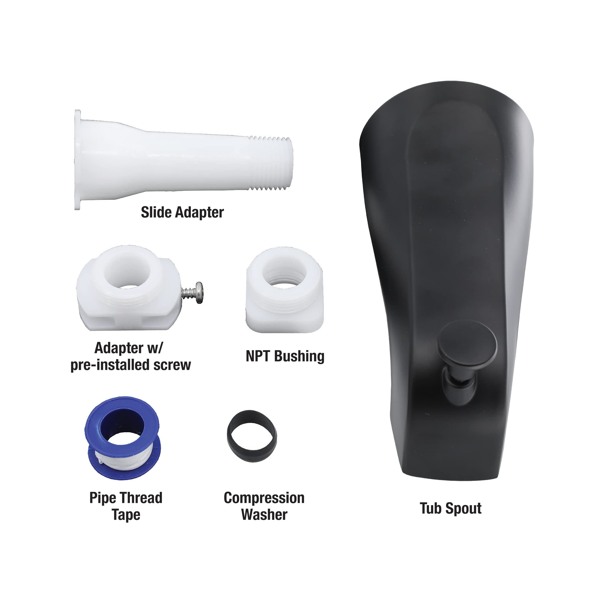 Danco 11079 Tub Spout, No Size, Matte Black
