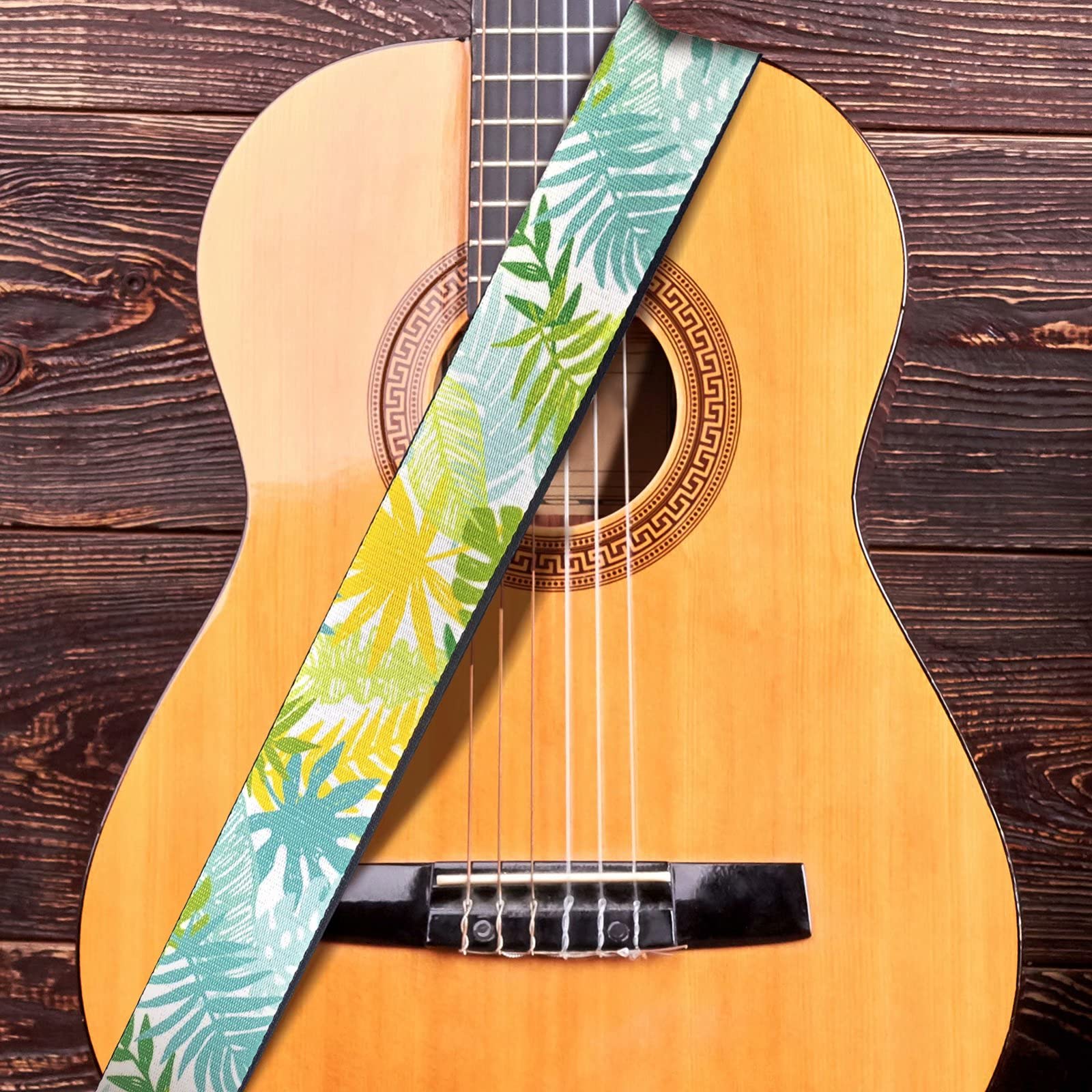 SEANATIVE Boho Horse Turquoise Aztec Print Guitar Straps with Pick Pocket Electric Acoustic Guitars Musical Accessories
