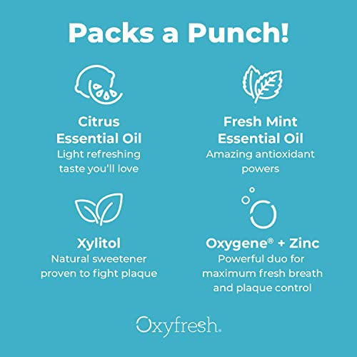 Premium Oxyfresh Lemon Mint Fresh Breath Toothpaste โ Low Abrasion Toothpaste for Bad Breath - SLS & Fluoride Free Toothpaste โ Anti Plaque & Tartar Control Toothpaste with Essential Oils. 5oz