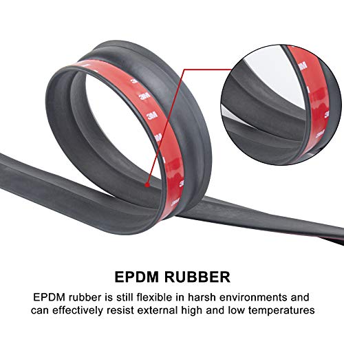Garage Door Rubber Seal Strip, Universal Garage Door Seal, Weatherproofing Garage Door Weather Stripping(20FT)