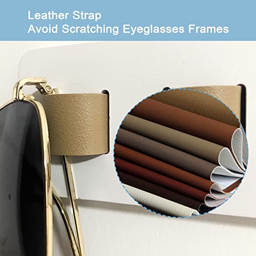 FINDAMAZE Sunglasses Organizer Wall Mounted Wood Sunglass Holder for Home Glasses Holder/Sunglasses Rack ,Home Decor (White-1pcs-long)